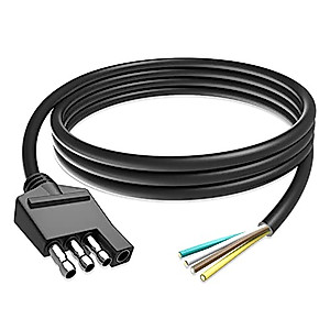 Goupchn 4-Way Trailer Wiring Harness 18AWG 6.56ft 4-Pin Trailer Connector to 4 Flat Trailer Wire Extension Cable