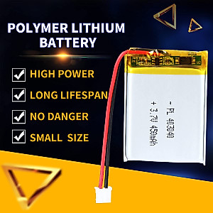 AKZYTUE 3.7V 450mAh 403040 Lipo Battery Rechargeable Lithium Polymer ion Battery Pack with JST Connector