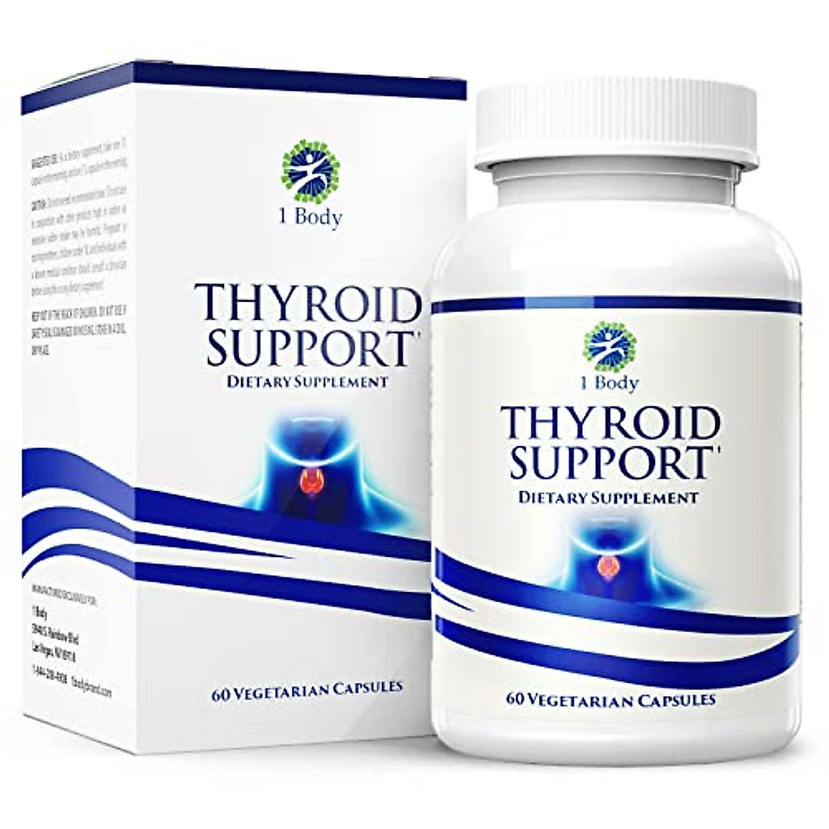 Thyroid Support Supplement for Women and Men - Energy & Focus Support Formula - Vegetarian & Non-GMO - Iodine, Vitamin B12 Complex, Zinc, Selenium, Ashwagandha, Copper, Coleus Forskohlii, & More 30 Day Supply