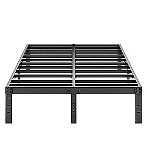 COMASACH King Bed Frame Heavy Duty,14" High Black Metal Platform Bed Frame,Sturdy Steel Frame,Support up to 3500lbs,No Box Spring Needed,Noise-Free,Easy Assembly