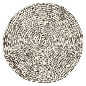 Hand Woven Round Area Rugs Living Room Bedroom Study Computer Chair Cushion Base Mat Round Carpet Lifts Basket Swivel Chair Pad Coffee Table Rug(2' Round, Light Camel)