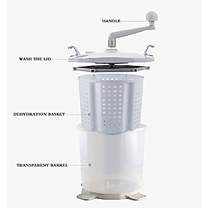YDCW Mini Hand Crank Washing Machine Dehydrator,2020 Latest Mini Small Semi-Automatic Washer,Compact Spin Dryer, Portable Manual Non-Electric,Suitable for Camping Dormitory,Grey