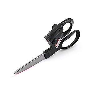 QWORK Guided Scissors, Professional Household Laser Scissors Gadget, Sewing Laser Guided Scissors Fabric Scissors, for Fabrics, Paper, Crafts Cutting