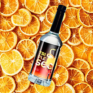 Triple Sec Syrup Non-Alcoholic (1 Liter) Sweet & Citrus Orange Flavor, Great for Cocktails, Mocktails + ATREVO™ Liquor Pourer Dispenser Bundle