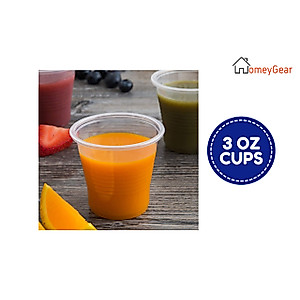 [400 Pack] HomeyGear Clear Disposable Plastic Cups, 400 Count, Small 3 oz. Drink, Snack, Dessert, Water, and Jello Shot Use, College Parties, Bachelor, Bachelorette, Office or Bathroom