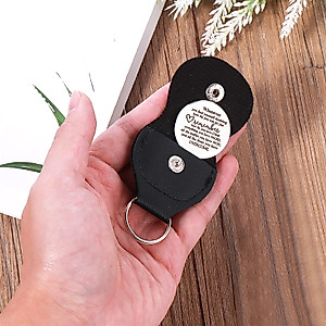 cobee Pocket Hug Token, Encouragement Long Distance Relationship Keepsake Stainless Stell Double Sided Inspirational Pocket Hug Token Gift with Leather Keychains for Family, Friends, Lovers(Style-A)