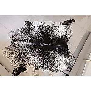 Genuine Salt and Pepper Black and White Cowhide Rug 6 x 7 ft. 180 x 210 cm