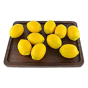 Samyo Black Walnut Solid Wood Rectangular Tableware Serving Tray Handcrafted Decorative Trays Food Tray Serving Platters with Gripper for Coffee Wine Cocktail Fruit Meals (Large Size)