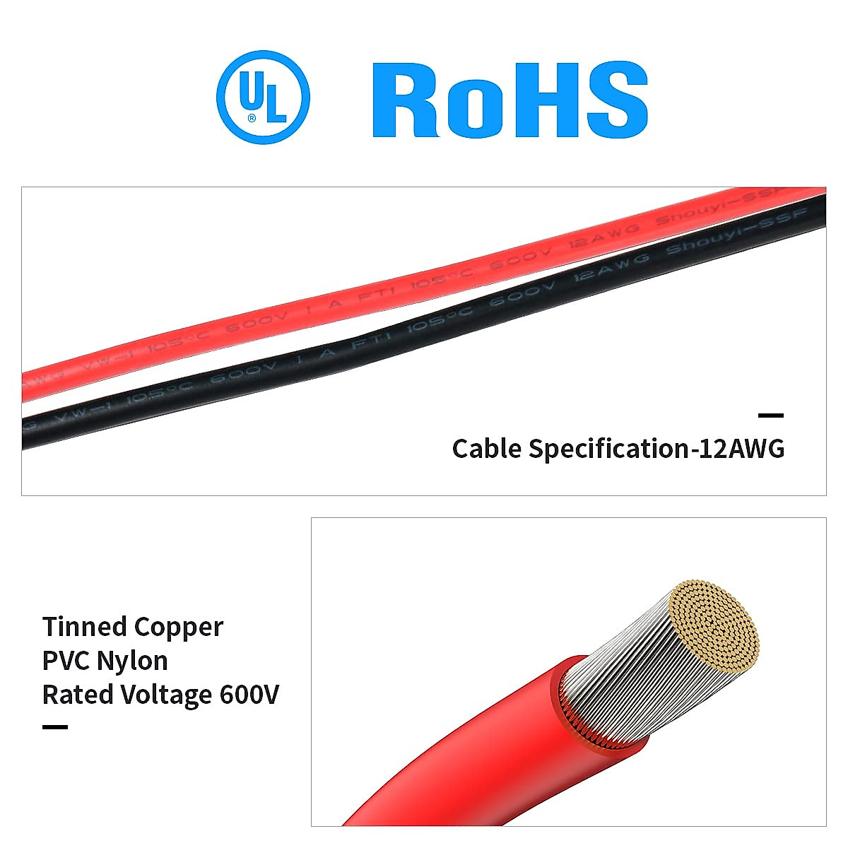 GODPEE Anderson Connector to SAE 12AWG 2FT Extension Cable with Polarity Reverse Adapter for Cars Solar Panel Portable Battery
