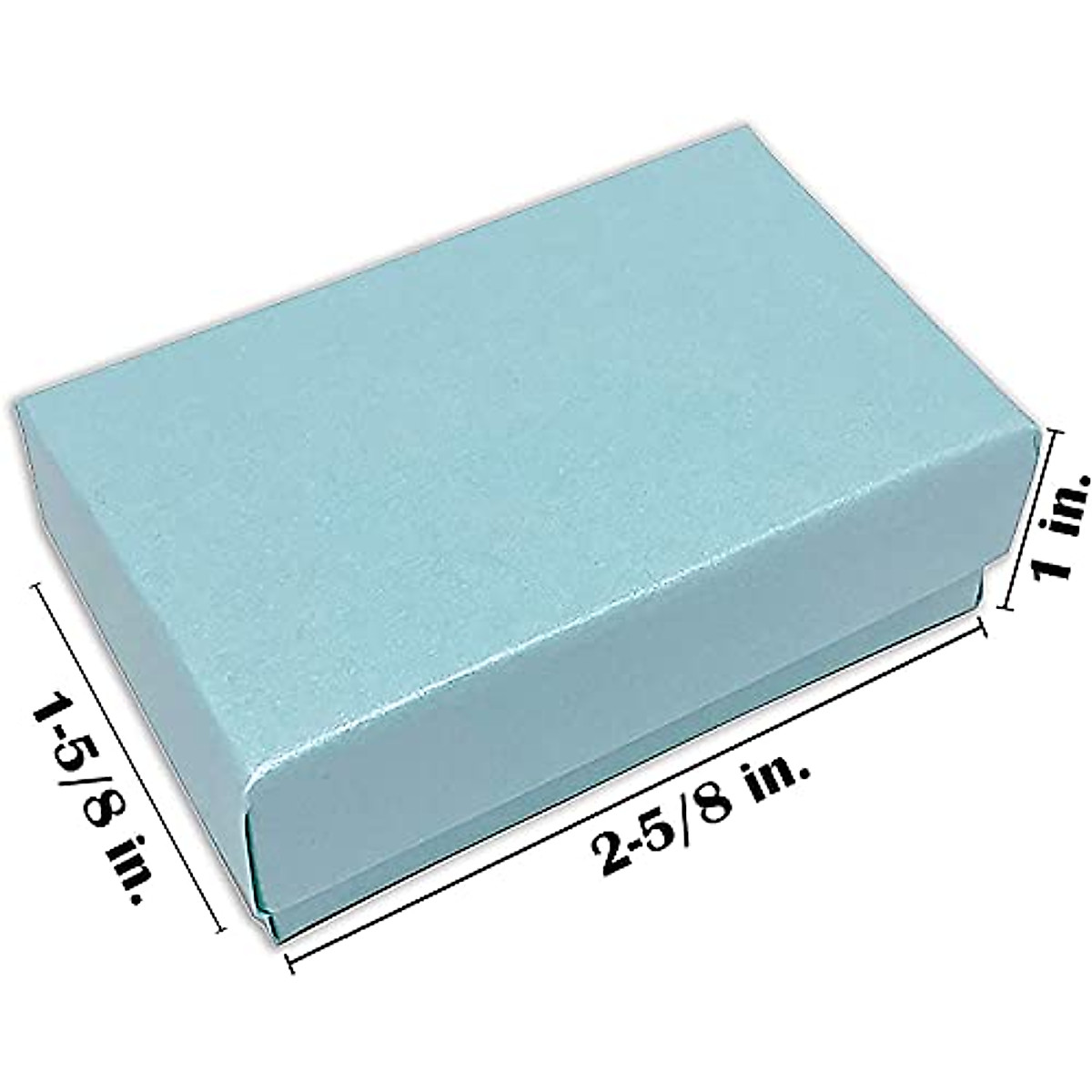 TheDisplayGuys 100-Pack #21 Cotton Filled Cardboard Paper Jewelry Box Gift Case - Pearl Teal (2 5/8" x 1 5/8" x 1")