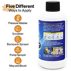 OxiClean - Outdoor Multipurpose Super Concentrated Cleaner - Makes 1 Gallon - Stain Remover - Driveway Cleaner for Concrete - Degreaser for Cement, Brick, Vinyl, and Patio Furniture (6oz = 1 Gallon)