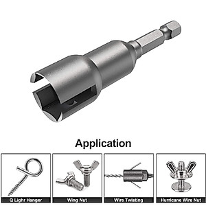3 Pack 1/4" Hex Shank，Power Wing Nut Driver Set,Slot Wing nuts Drill Bit Socket Wrenches Tools Set, Drills Bits for Panel Nuts screws eye C hook bolt