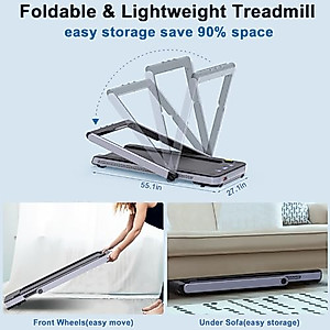 AHGOKL Treadmills for Home, 3 in 1 Foldable Treadmill, 3.0HP Walking Pad Treadmill Standing Under Desk for Office and Apartment, Portable Running Machine Max 300 LBS with Speaker, APP, Remote Control