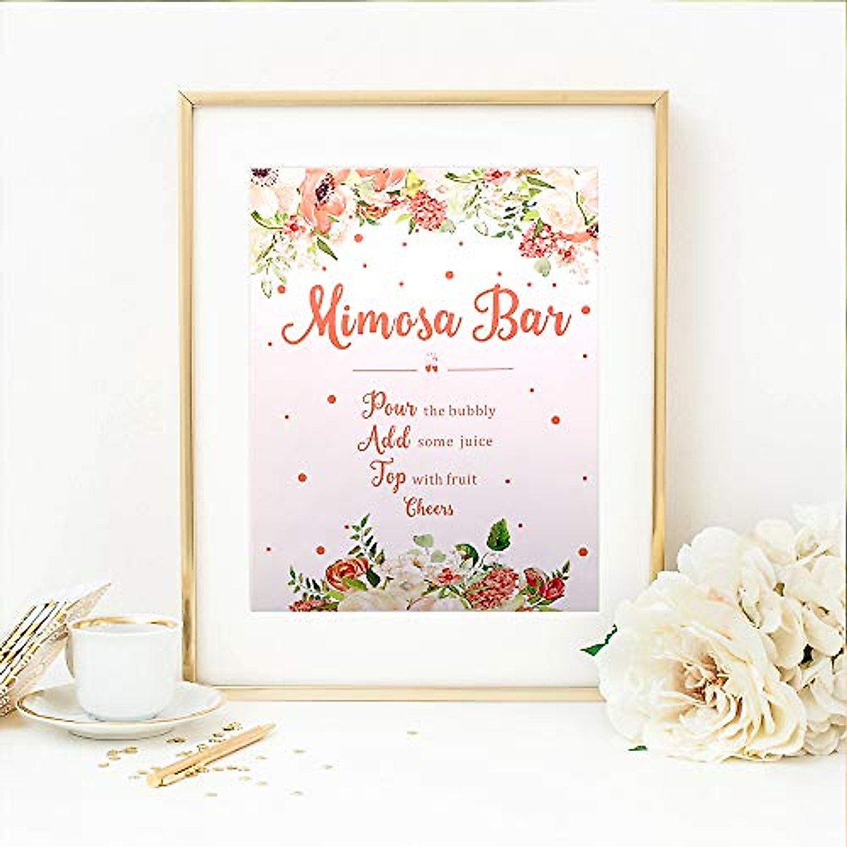 Mimosa Bar Sign But First Mimosas Banner Boho Floral Bridal Shower Decorations Rose Gold Baby Shower Graduation Decor Summer Brunch Bubbly Bar Themed Wedding Engagement Birthday Party Mimosa Bar Kit