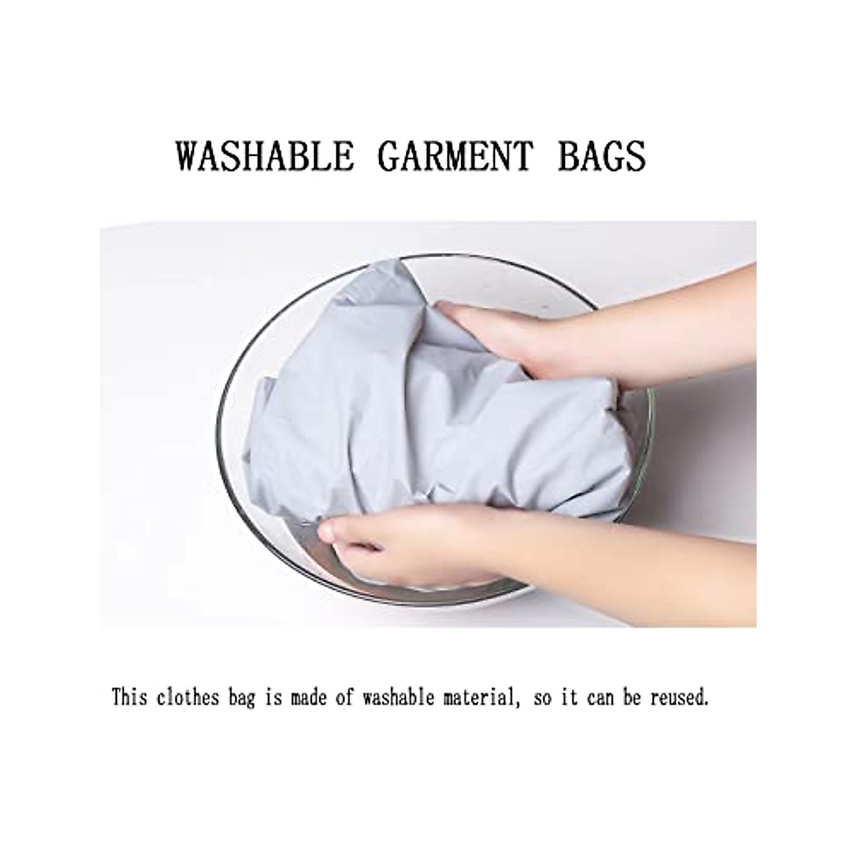 LuckyCheer Dress Bags for Gowns Long, 65'' Long Dress Clear Garment Bag (Set of 2, 23.3'' X 65'')