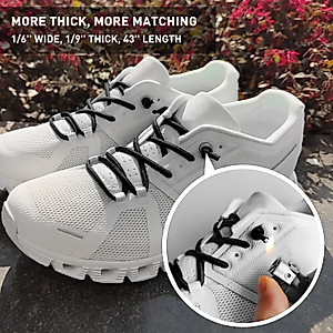 NDTEZUGT 3 Pairs Elastic Shoe Laces Replacement Laces for Running Shoes,Stretch Oval Shoe Strings Replacement Shoestrings for Sneakers,No Tie Shoe Laces for Kids and Adults (Black*2+White*1)