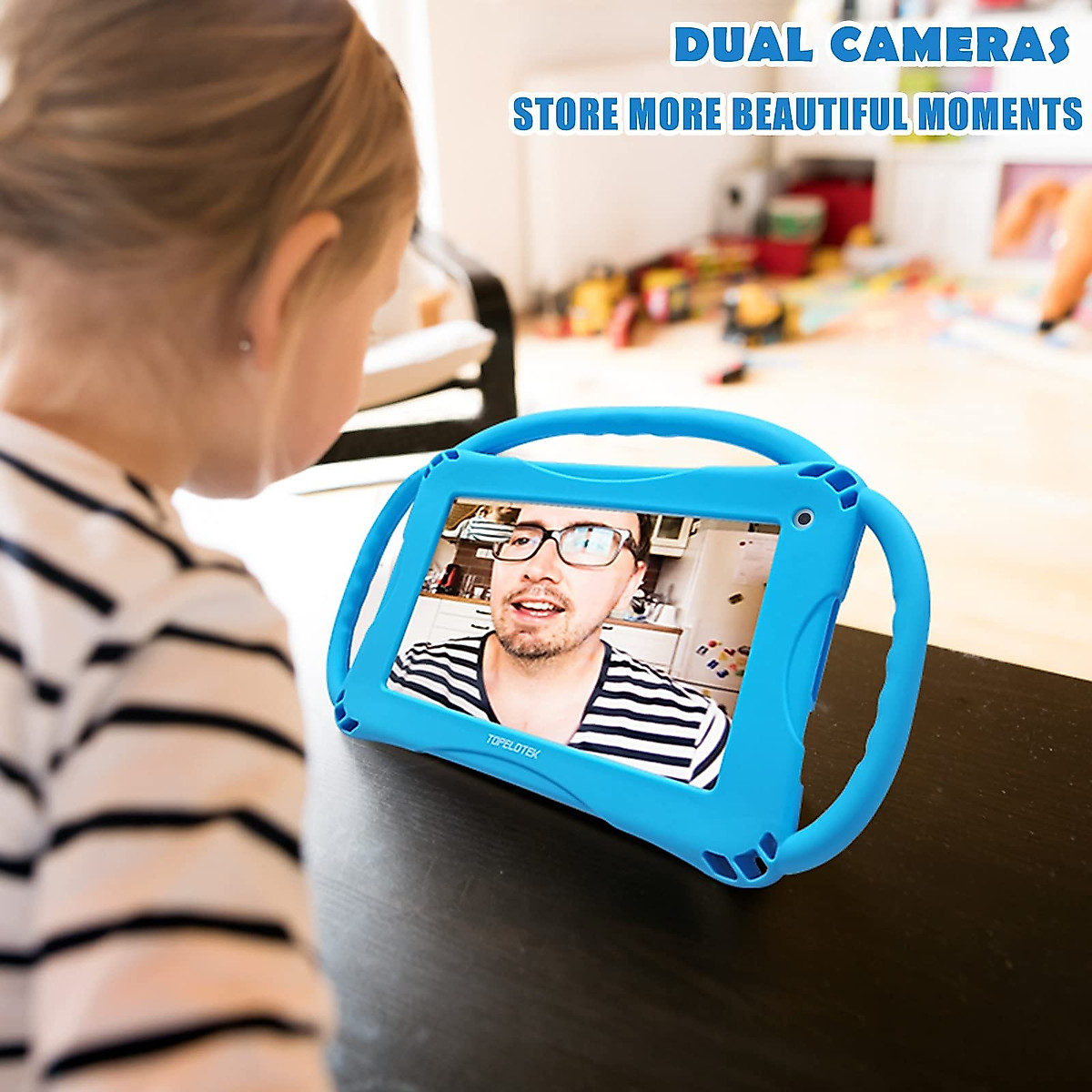 TOPELOTEK Kids Tablet 7 inch Toddler Tablet for Kids WiFi Android 10.0 32GB Kids Tablets Kids Learning Educational APP Pre-Installed YouTube Netflix Parental Control Kid-Proof Case (Blue)