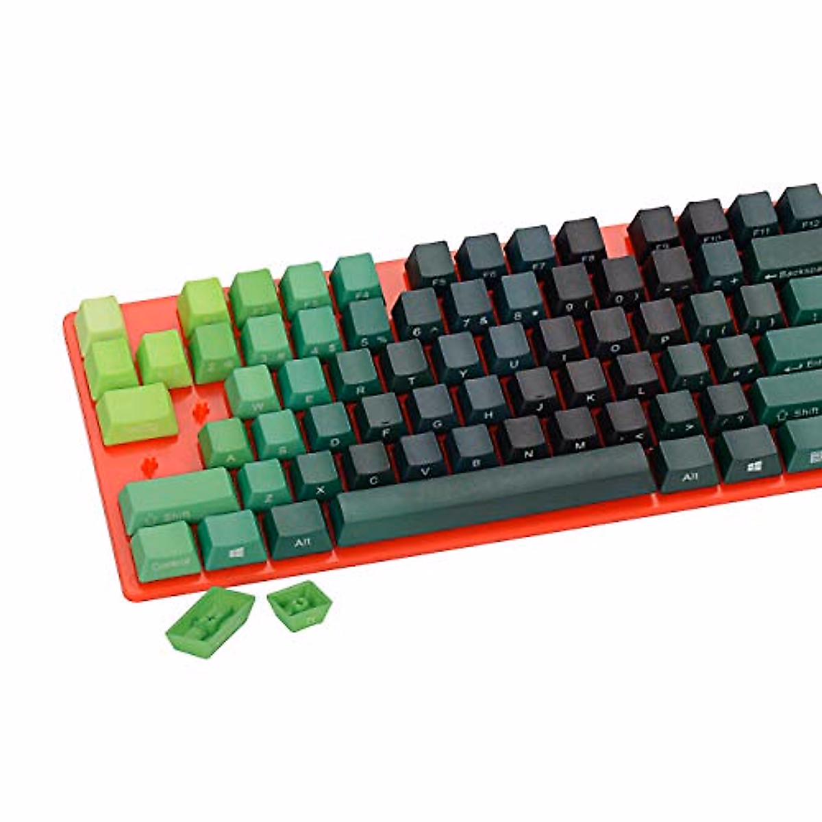 104 Keys Side-Printed PBT Keycaps Gradient Color Dyeing Sublimation OEM Profile for Cherry MX Gaming Mechanical Keyboard DIY Replacement (Blue)