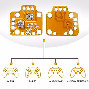Gamepad Joystick Drift Repair Board, 10Pcs Gold Universal Game Controller Drift Fix Mod Durable for Game Controller