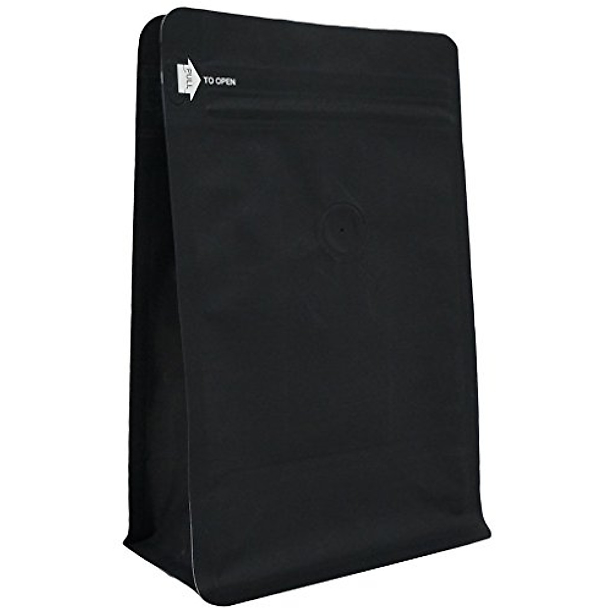 12 oz. Matte Black Foil Square Bottom Gusseted Bag w/E-Zip & Valve (Block Bottom Bag, Flat Bottom Bag)