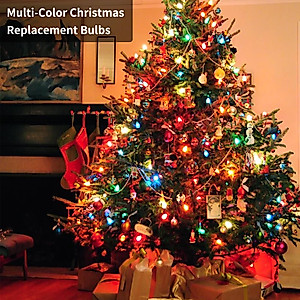 Flaspar C7 Red Night Light Bulb, E12 Candelabra Base Light Bulbs, C7 Colored Bulb 10W Equivalent Suitable for Halloween Night Lights, Decorative Lights and Christmas Strings, 6 Pack