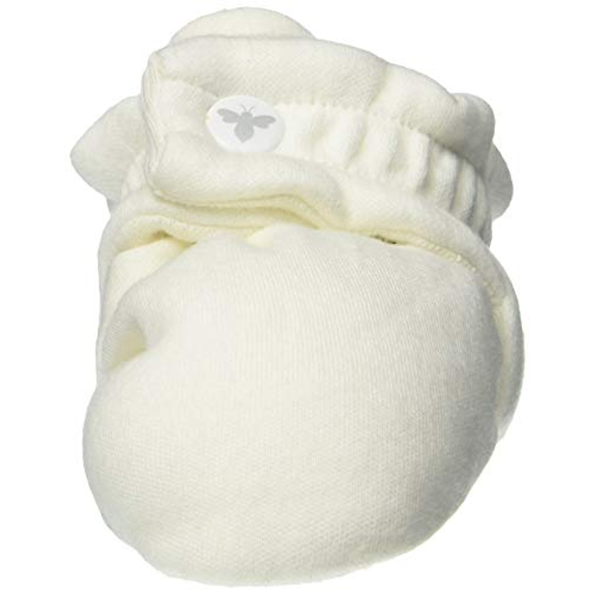 Burt's Bees Baby Baby Booties, Organic Cotton Adjustable Infant Shoes Slipper Sock, Eggshell White, 6-9 Months