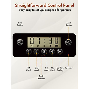 NPET Automatic Pet Feeder, 6L Dog and Cat Food Dispenser for Small & Medium Pets, Automatic Dog Feeder with Programmable Timer (Black)