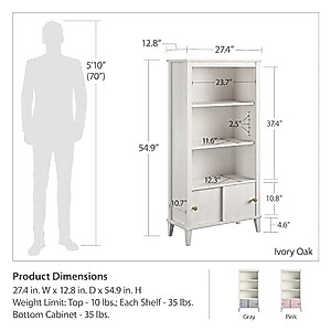 Little Seeds Monarch Hill Poppy Kids’ Bookcase, Ivory Oak