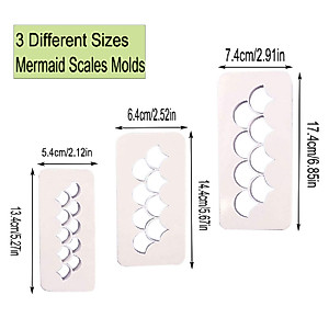 7 Pack Cake Fondant Embossing Mold Mermaid Scales Tropical Leaf Cookie Cutters Biscuit Moulds for Sugarcraft Fondant Baking Mold Cupcake Decorating