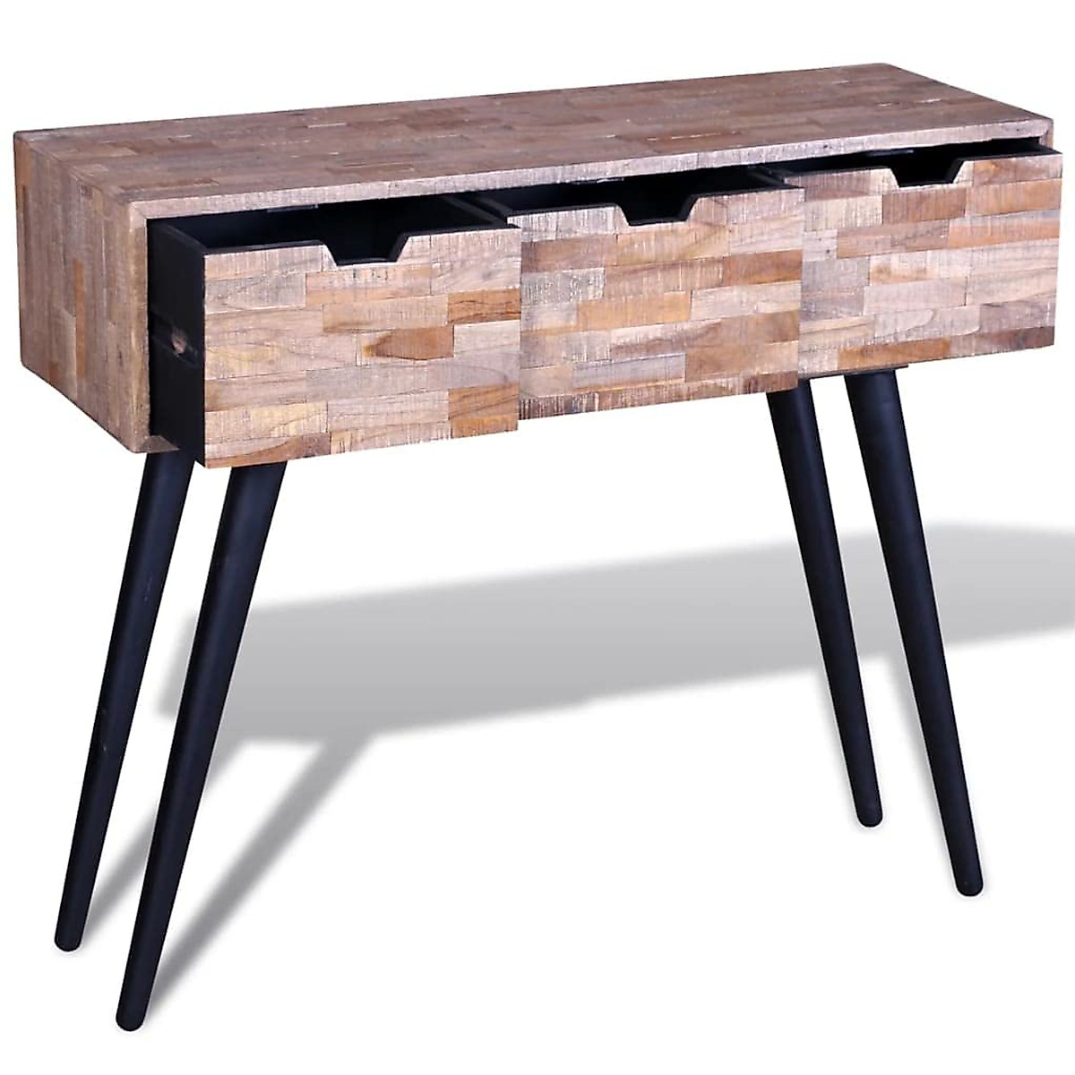 vidaXL Console Table with 3 Drawers Reclaimed Teak Wood
