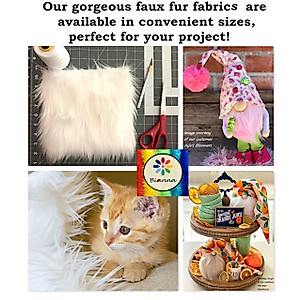 Bianna Candy Amber Orange White Faux Fur Fabric, 60 inches Wide Options and Small Sizes, American Seller, Luxury Shag Shaggy Material for Crafting, Sewing, Costumes (12x12 inches)