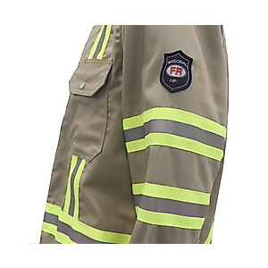 BOCOMAL FR Shirts Hi Vis/High Visibility Flame Resistant/Fire Retardant Shirt 7.5oz Khaki FR Shirts for Men