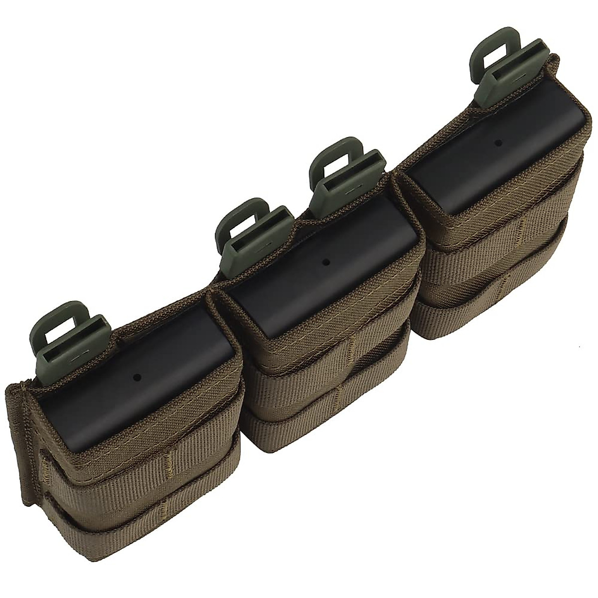 Triple Molle Mag Pouch 5.56 Tactical Open Top M4 M16 Magazine Holder Carrier with Quick Release Magazine Pouch Insert RG