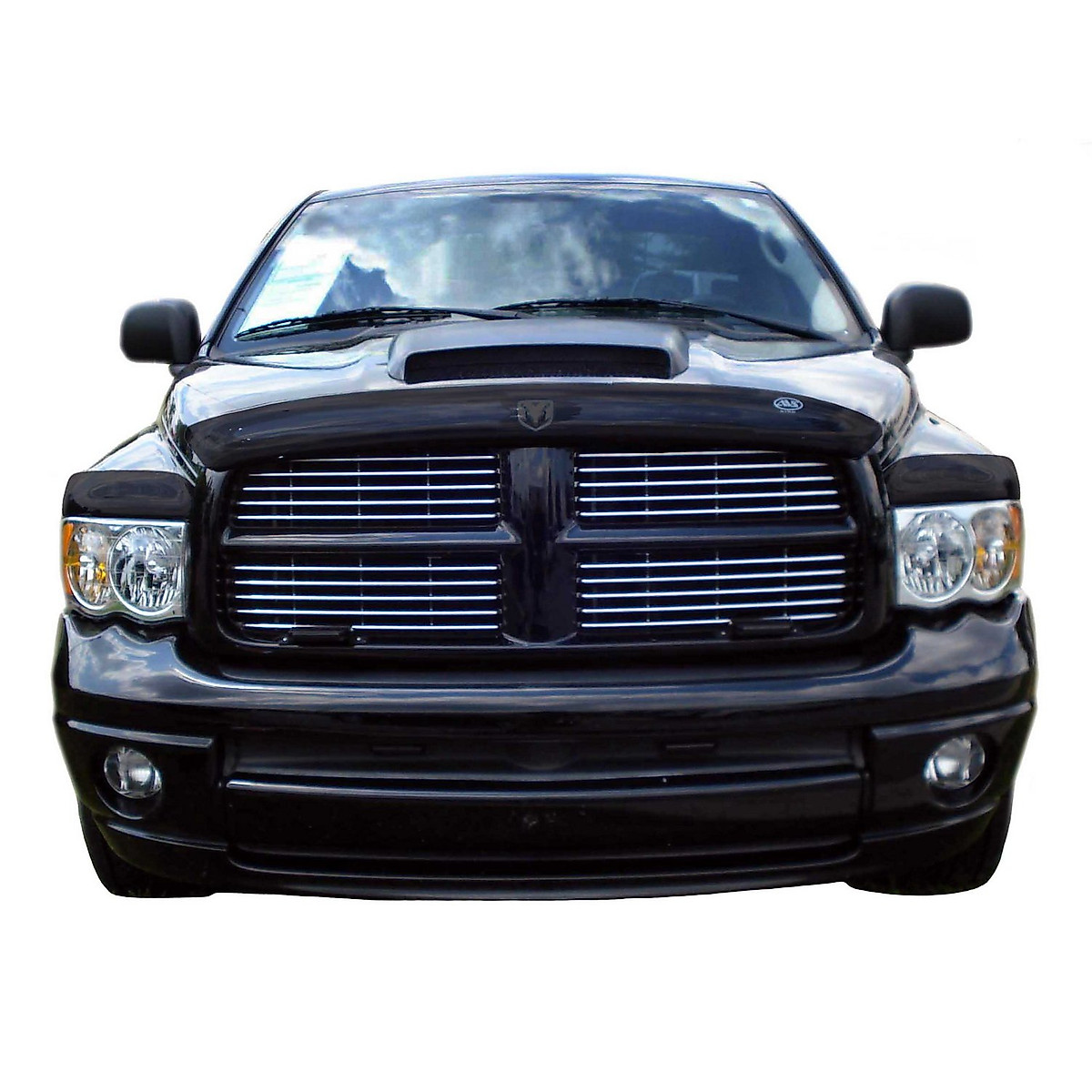 Auto Ventshade (AVS) 45433 Bugflector Deluxe 3-Piece Dark Smoke Hood Shied for 2002-2005 Dodge Ram 1500, 2003-2005 Ram 2500 & 3500