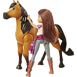 Mattel Spirit Untamed Lucky Doll & Spirit Horse Figure, Ride Together Playset & 2 Accessories, Doll "Jumps" & "Rides" on Walking Horse