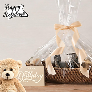 mioule Shrink Wrap Bags for Gift Baskets, 10Pcs 16x24 Inches Cellophane Heat Shrink Plastic Wrap Bags for Gift Baskets for Christmas, Valentines Day，Holiday, Easter, Birthday, and Any Occasion