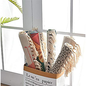 Darhoo Boho Area Rugs,Small Moroccan Cotton Woven Tassel Rugs 2'x3',Tribal Farmhouse Runner Rugs,Washable Throw Rug Runner for Kitchen,Bathroom,Bedroom,Laundry(Yellow & Grey)