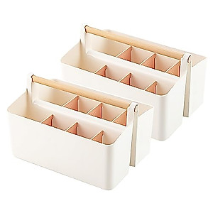 ENVIABELL 2 Pack Art Caddy Organizer Portable, Craft Organizers and Storage, Large Pen Holder for Desk, Art Supply Storage Organizer with DIY Dividers for Colored Pencils, Markers, Art Supplies