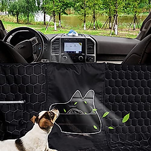 Meginc Dog Car Seat Covers for Back Seat, Pet Seat Covers for Trucks F150 and Ram 1500 Dog Seat Cover with Mesh Window Waterproof Heavy Duty Non Slip Pet Dog Hammock for Trucks Car F250 F450 Ram2500