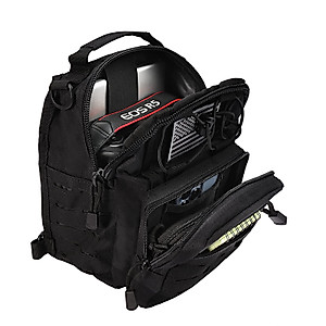 BOMTURN Tactical Backpack Shoulder Bag - 1000D Waterproof Military Backpack // Laser Cut Molle System // CCW Bags Outdoor Sling Bag for Every Day Carry Black