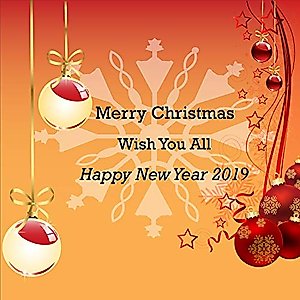 BANNER BUZZ MAKE IT VISIBLE Merry Christmas & Happy New Year 2019 Wish Banner, Heavy Duty 11 Oz Vinyl, Holiday Christmas Party Decor Sign with Metal Grommets & Hemmed Edges, Perfect for Indoor Outdoor Decor (4' X 2')