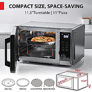 TOSHIBA 6-in-1 Inverter Microwave Oven Air Fryer Combo, Countertop Microwave, Healthy Air Fryer, Broil, Convection, Speedy Combi, Even Defrost, 11.3’’ Turntable, Eco-Mode, Sound On/Off, 27 Auto Menu