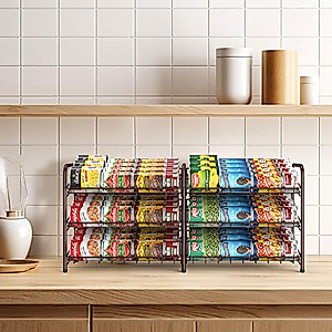 NANANARDOSO Can Organizer for Pantry, 3 Tier Can Dispenser Rack Holds up to 72 Cans, Can Storage Organizer Holder for Canned Food Storage Kitchen Cabinets or Pantry Shelf Countertop, Brown