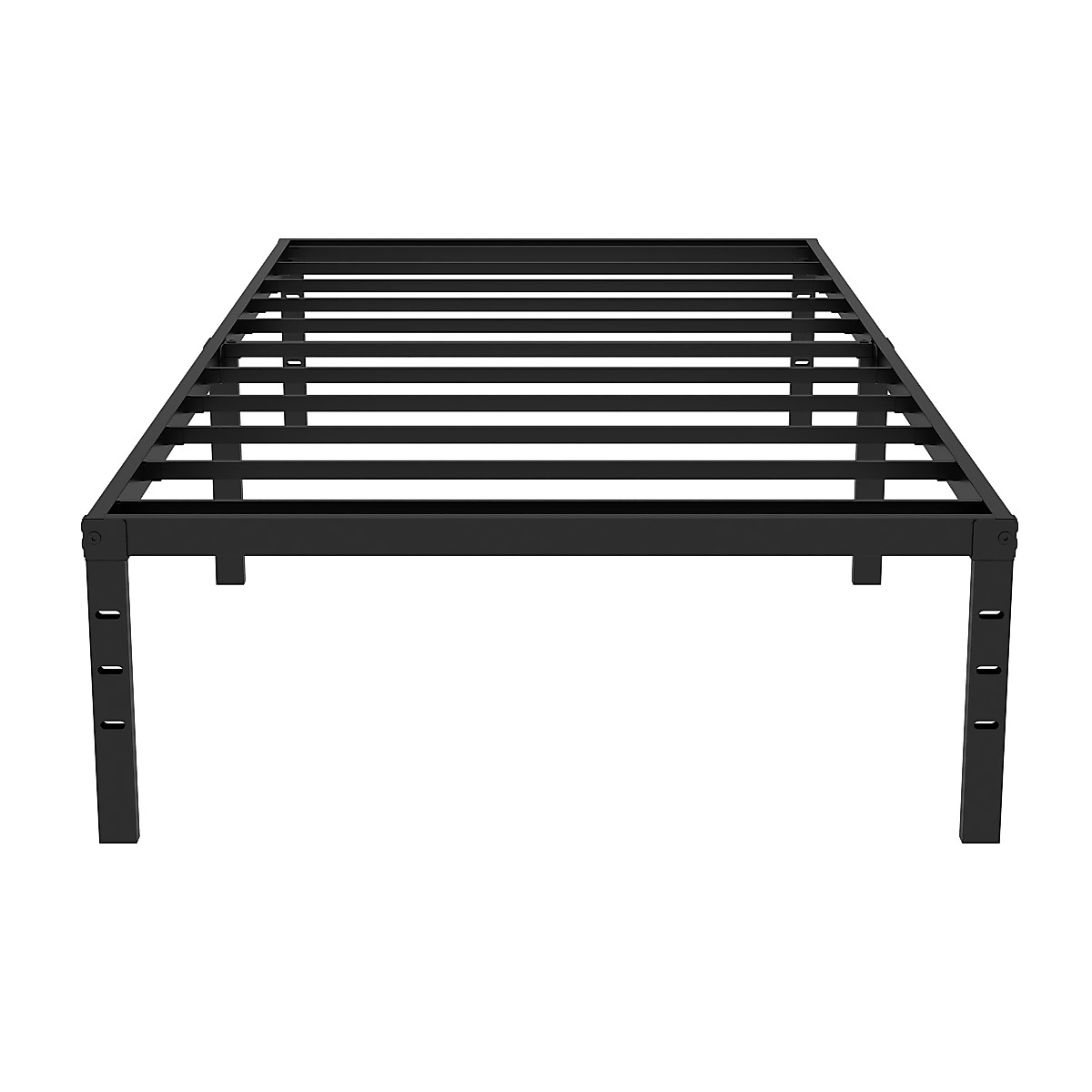 Caplisave Twin Bed Frames 18 Inch High Metal Platform, Max 2000lbs Heavy Duty Metal Slat Support Twin Size Bed Frame, Underbed Storage, Easy Assembly, No Box Spring Needed, Black
