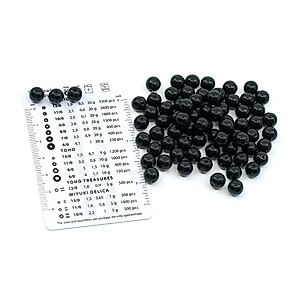 275 pcs Set of Czech Round Glass Beads, Jet Black - 3mm (100pcs), 4mm (100pcs), 6mm (50pcs), 8mm (25pcs) kit for Jewelry Making