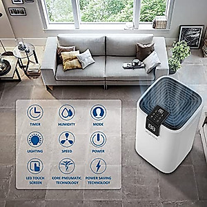 HOGARLABS 2500 Sq. Ft Dehumidifier for Basements,Home,Large Room,35 Pint with Drain Hose and Wheels,Intelligent Humidity Control,Laundry Dry, Auto Defrost,24H Timer,Automatic Drain for Office, Bathroom and Bedroom