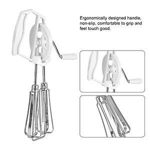 Manual Egg Blender - Stainless Steel Handheld Manual Egg Blender Mixer Beater Home Kitchen Cooking Tool