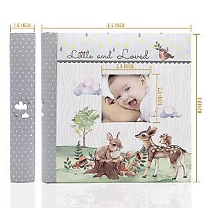 Holoary Baby Photo Album 4” x 6” 160 Photos, Newborn Baby Keepsake Gifts for Baby Boy/Girl and New Parents, Woodland Animals Design