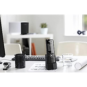 Snom M65 Professional DECT-Mobilteil (250 Stunden Standby, 2 Zoll 176 x 220 Pixel TFT, SW OTA-Upgrade, Vibrationsalarm, Gürtelclip, beleuchtete Tastatur), Schwarz, 00003969