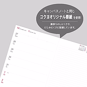 KOKUYO Campus Diary Biz 2022 Weekly Type Horizontal Left A5, Glossy Black (CBWHD-A5-22)
